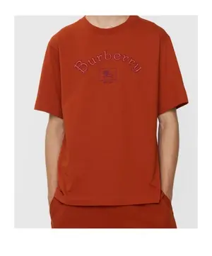 Burberry Gothic Logo Cotton T-shirt - Fire Orange