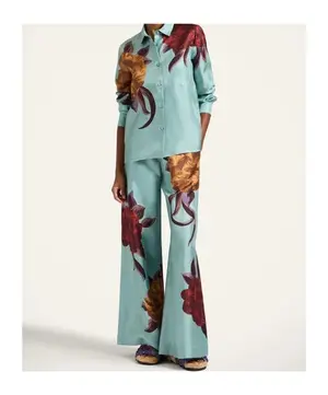 La DoubleJ Peony Place Palazzo Pants - Brown