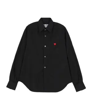 Comme Des Garçons Long Sleeve Shirt With Embroidered Heart