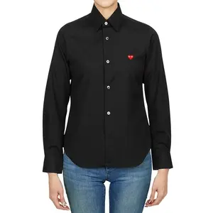Comme Des Garçons Long Sleeve Shirt With Embroidered Heart