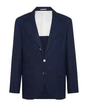 Brunello Cucinelli Single-breasted Blazer - Navy