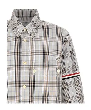 Thom Browne Oversized Plaid Armband Shirt - Light Blue