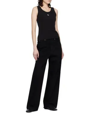 Kenzo Boke Flower 2.0 Embroidered Rib Tank Top - Black
