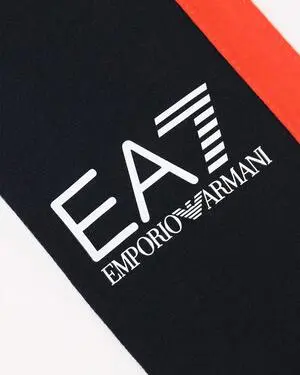 EA7 Logo Printed T-shirt With Round Neck - White