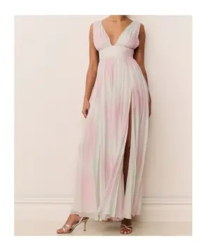 LoveShackFancy Madeleine Pleated Maxi Dress - Iris Mistata