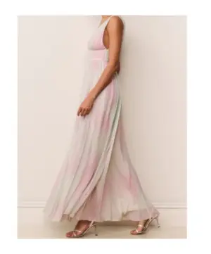 LoveShackFancy Madeleine Pleated Maxi Dress - Iris Mistata