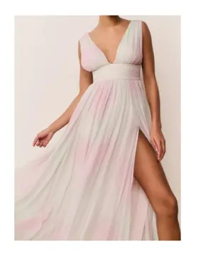 LoveShackFancy Madeleine Pleated Maxi Dress - Iris Mistata