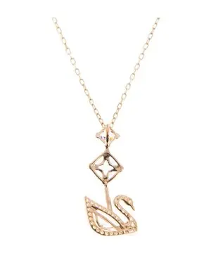 SWAROVSKI Swan Pendant Necklace With Rose Gold Plating And Crystal Embellishments