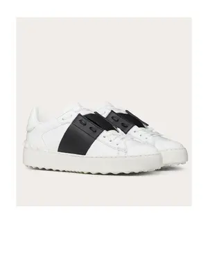 Valentino Garavani Contrast Band Lace-up Sneakers - White