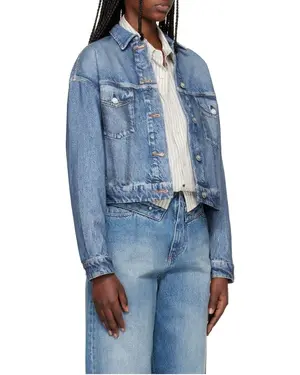 RAG  BONE Rag & Bone Cropped Denim Trucker Jacket