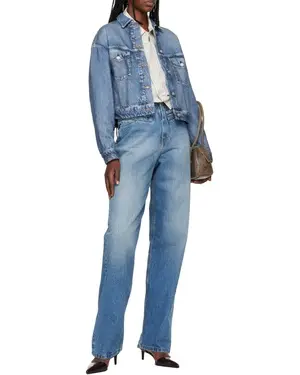 RAG  BONE Rag & Bone Cropped Denim Trucker Jacket