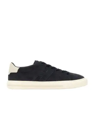 Hogan Suede Sneakers With H Patch Detail - Blue
