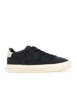 Hogan Suede Sneakers With H Patch Detail - Blue