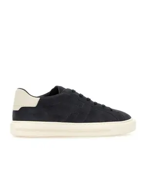 Hogan Suede Sneakers With H Patch Detail - Blue