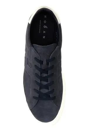 Hogan Suede Sneakers With H Patch Detail - Blue