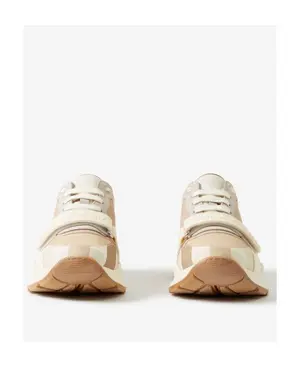 Burberry Check Panelled Detail Sneakers - Nude