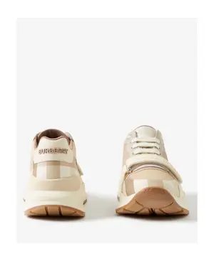 Burberry Check Panelled Detail Sneakers - Nude