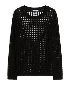 Max Mara Febe Open-knit Pullover - Black