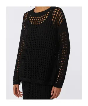 Max Mara Febe Open-knit Pullover - Black