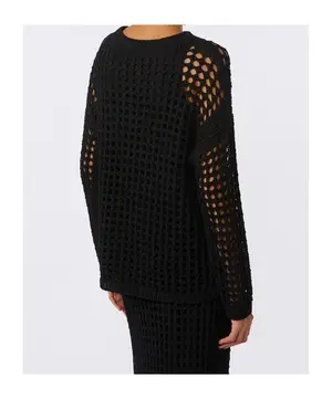 Max Mara Febe Open-knit Pullover - Black