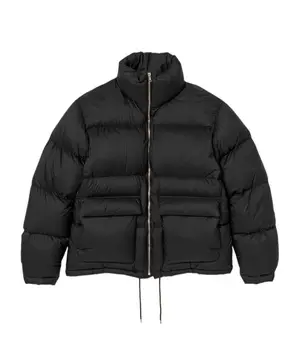 Auralee High Neck Zip Up Puffer Jacket - Black