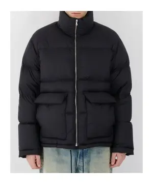 Auralee High Neck Zip Up Puffer Jacket - Black