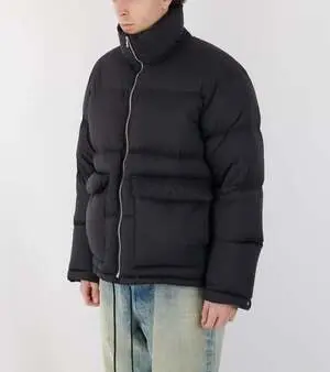Auralee High Neck Zip Up Puffer Jacket - Black