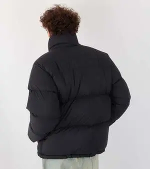 Auralee High Neck Zip Up Puffer Jacket - Black