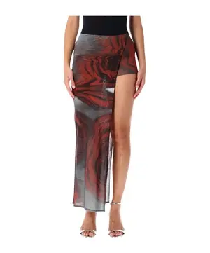 JEAN PAUL GAULTIER Blurred Roses Tulle Skort