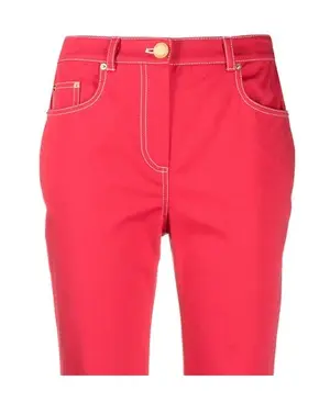 Moschino Boutique Fla Cropped Jeans - Red