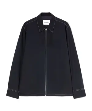 JIL SANDER Long Sleeved Zip-up Shirt - Midnight