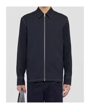 JIL SANDER Long Sleeved Zip-up Shirt - Midnight