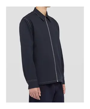 JIL SANDER Long Sleeved Zip-up Shirt - Midnight