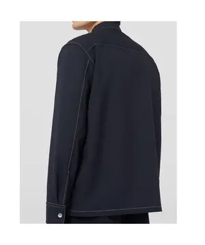 JIL SANDER Long Sleeved Zip-up Shirt - Midnight