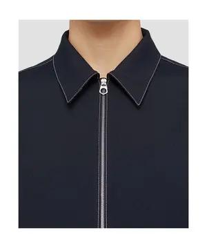 JIL SANDER Long Sleeved Zip-up Shirt - Midnight