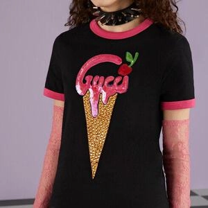 Gucci Ice Cream Sequin Embroidered T-shirt - No