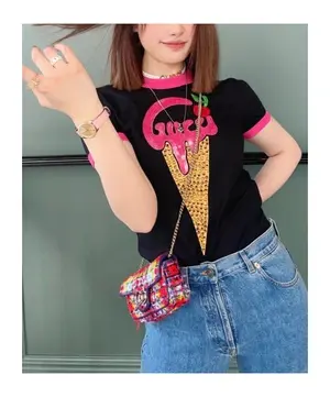 Gucci Ice Cream Sequin Embroidered T-shirt - No