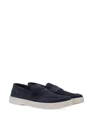 Prada Logo Detailed Loafers - Blue