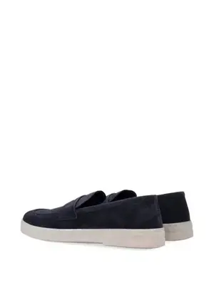 Prada Logo Detailed Loafers - Blue