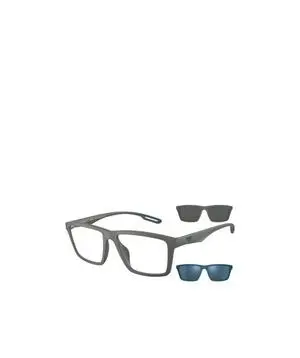 Emporio Armani Eyeglasses With Sunglass Clips - Gray