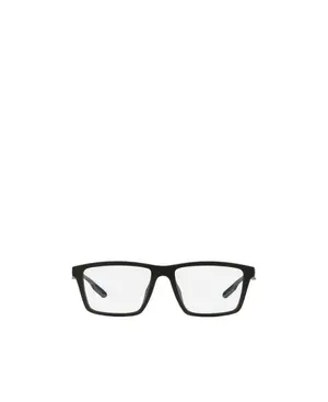 Emporio Armani Rectangle-frame Clip-on Eyeglasses With Logo Detail - Gray