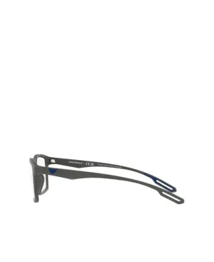 Emporio Armani Rectangle-frame Clip-on Eyeglasses With Logo Detail - Gray