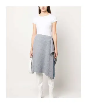 Fendi Asymmetrical Hem Midi Skirt With Ff Pattern