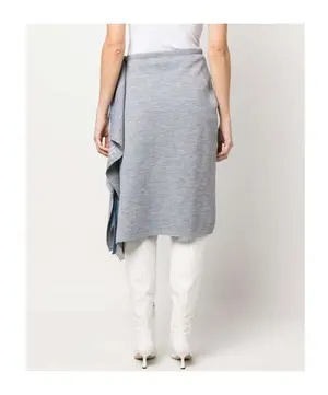 Fendi Asymmetrical Hem Midi Skirt With Ff Pattern