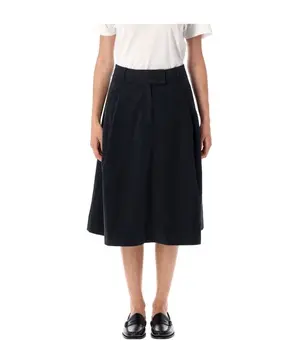 A.p.c. Pleated Cotton Midi Skirt