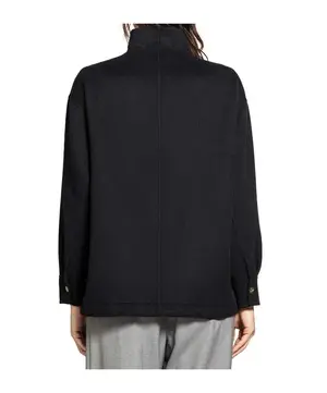 Max Mara Stand Collar Zip Up Jacket - Black