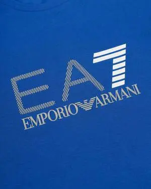 EA7 Logo Printed Round Collar T-shirt