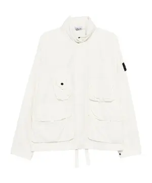 Stone Island Zip Up Jacket With Stand Collar