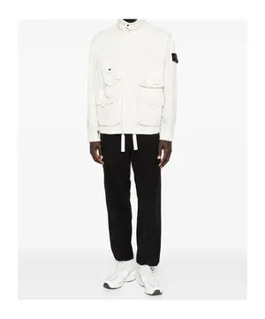 Stone Island Zip Up Jacket With Stand Collar