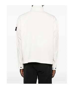 Stone Island Zip Up Jacket With Stand Collar